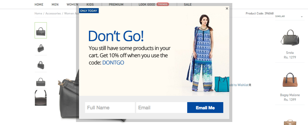13 Simple and Surprisingly Effective Exit Intent Popup Examples ...